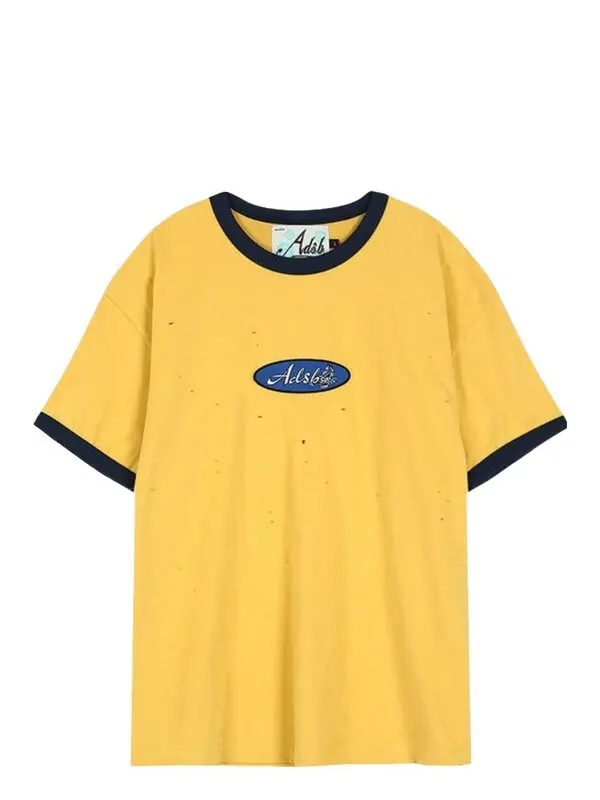 Andersson Bell Logo Patch Crew Neck T-shirt - Yellow
