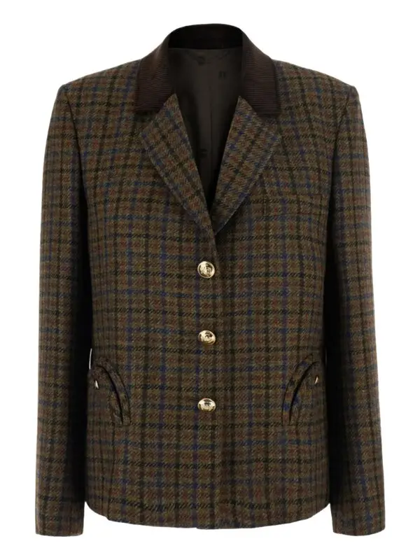 BLAZÉ MILANO Single-breasted Plaid Blazer - Brown