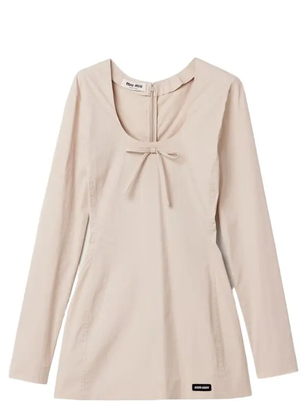 Miu Miu Long-sleeved Dress - Limestone