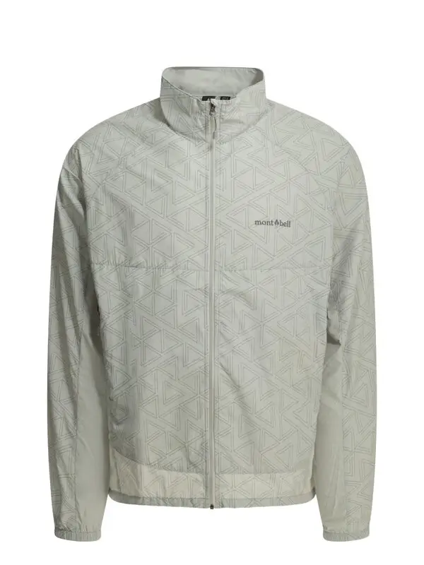 MONTBELL Stand-collar Jacket With Zip Closure And Geometric Print - Grey
