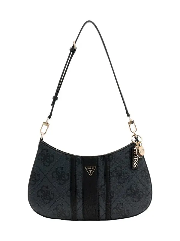 Guess Zippered Shoulder Bag - Black And Multicoloured