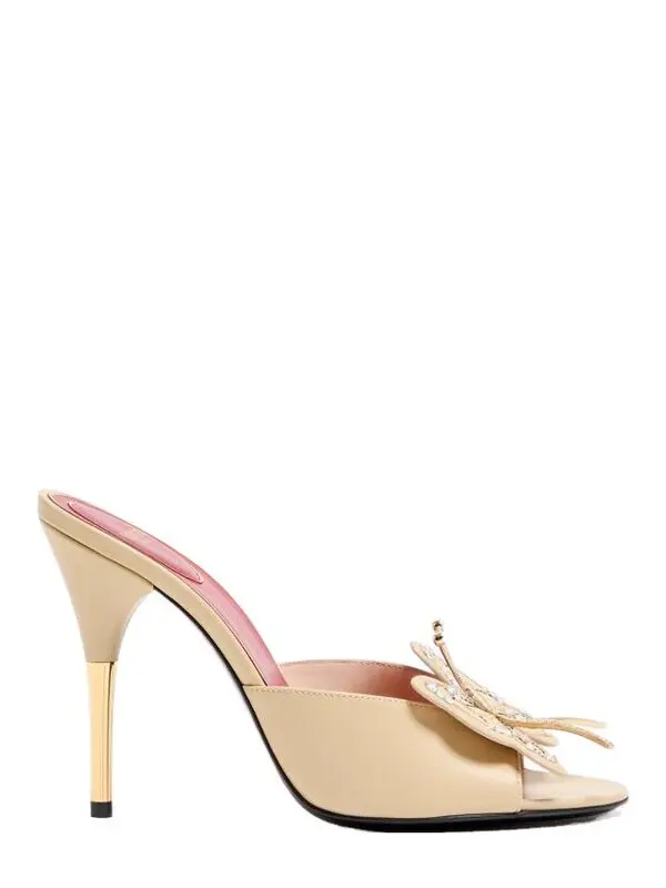 Valentino Garavani Flutterby Kidskin Slide Sandal With Butterfly Detail - Rope