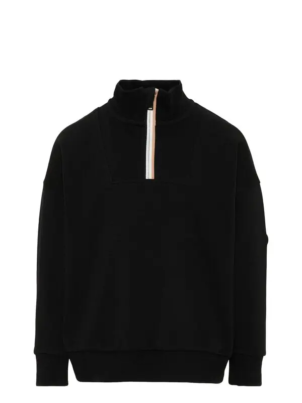 Hugo Boss Half Zip High Neck Sweatshirt - Black