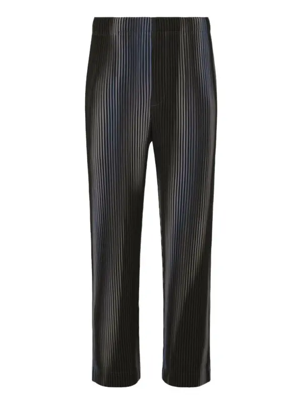 Issey Miyake Homme Plissé Plissé-effect Printed Trousers - Blue