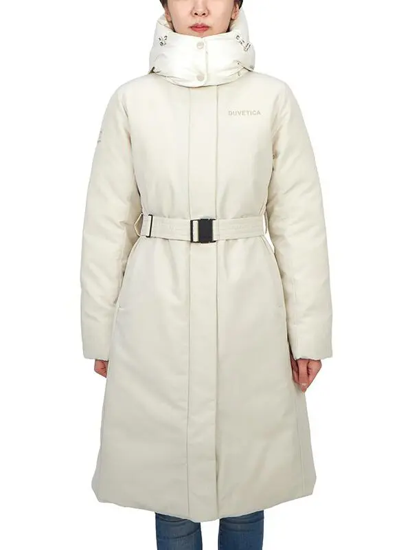 Duvetica Long-sleeved Hooded Down Jacket - White