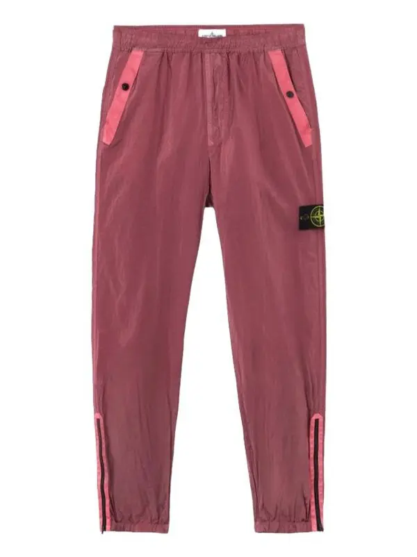 Stone Island Regular-fit Joggers With Zipped Cuffs And Elastic Waist - Geranium