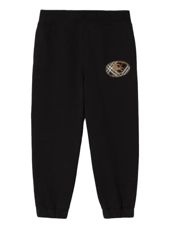 Burberry Check-knight Track Pants - Black