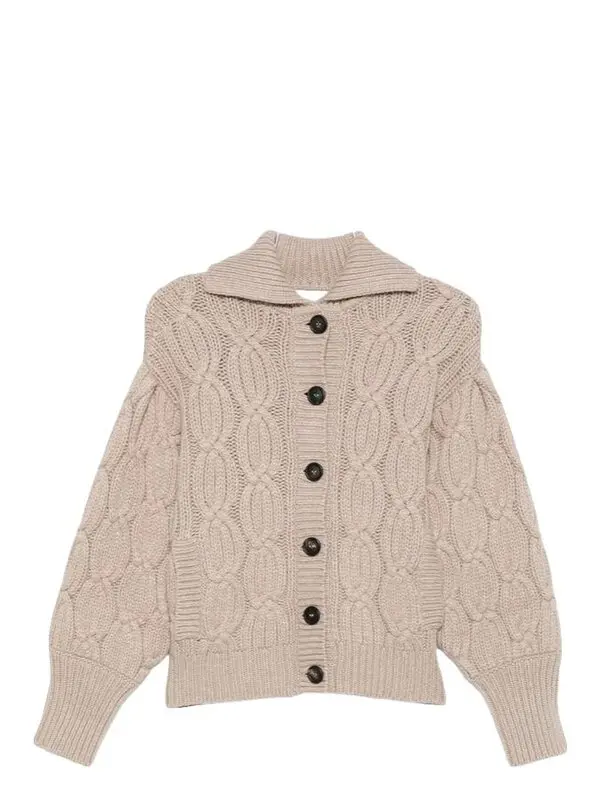 Brunello Cucinelli Cable-knit Button-up Cardigan - Nude