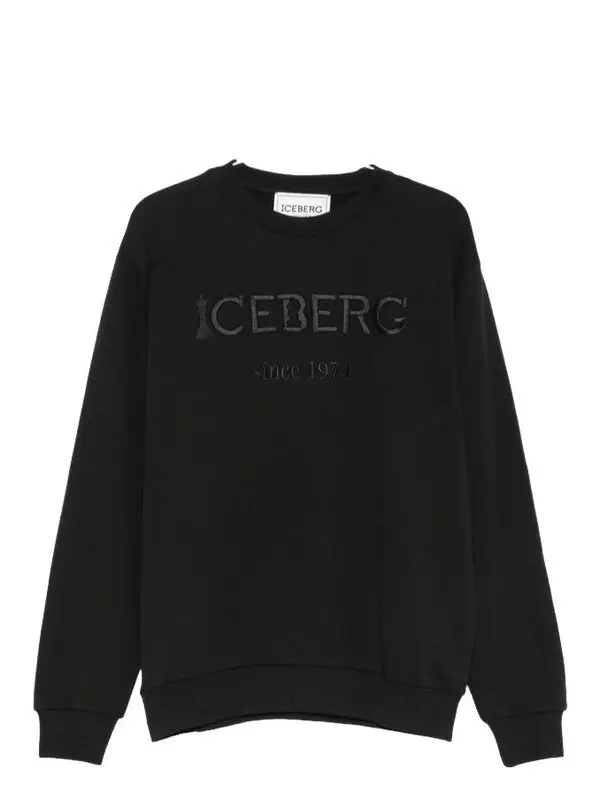 Iceberg Long-sleeved Pullover With Embroidered Logo - Black