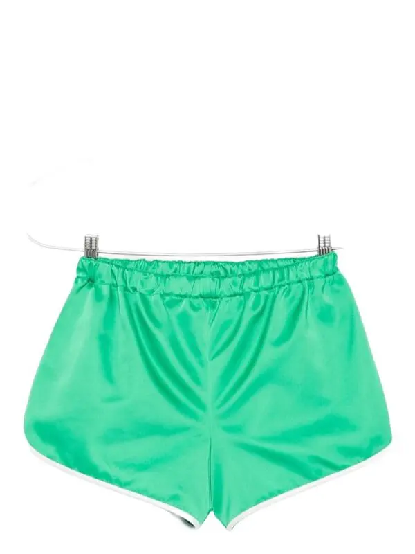 THE FRANKIE SHOP Elastic Waist Shorts With Contrasting Trim - Green
