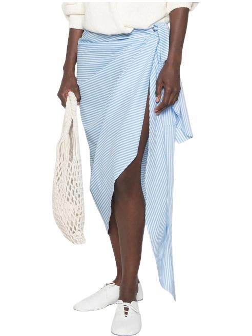 THE FRANKIE SHOP Striped Asymmetrical Skirt - Blue/white