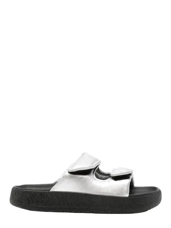 VEJA Metallic Finish Touch-strap Slippers - Silve