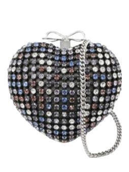 SELF-PORTRAIT Crystal-decorated Clutch - Black
