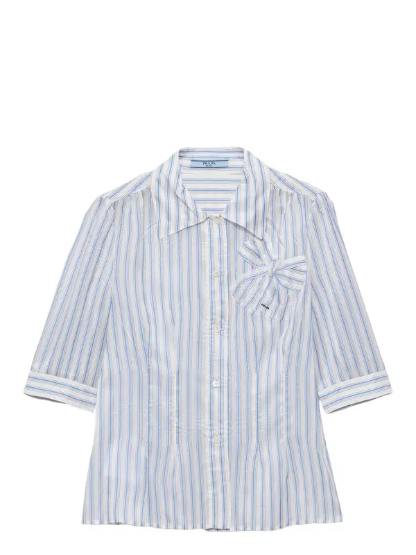 Prada Striped Shirt With Camisole - Light Blue