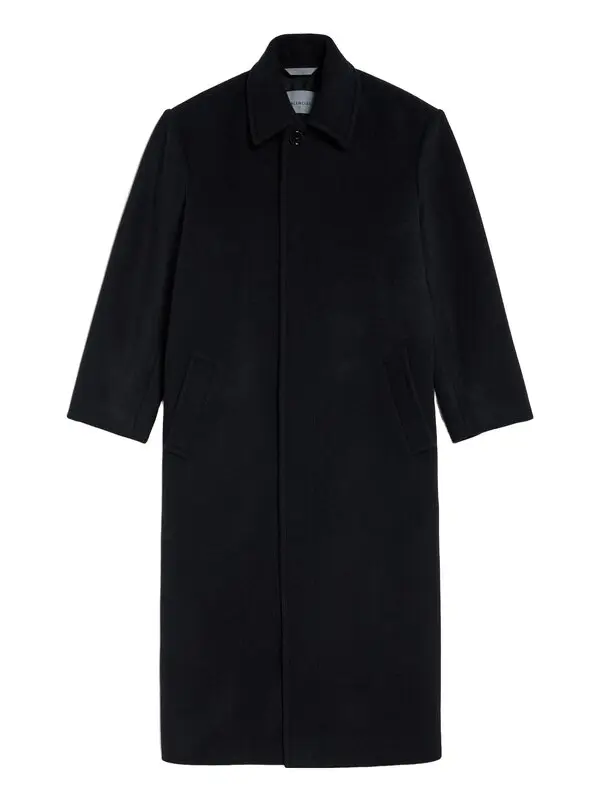 Balenciaga Long Double-faced Cocoon Coat - Black