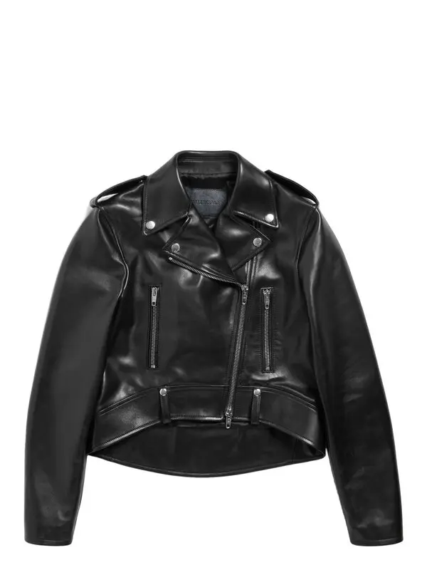 Balenciaga Biker Jacket In Smooth Lambskin - Black