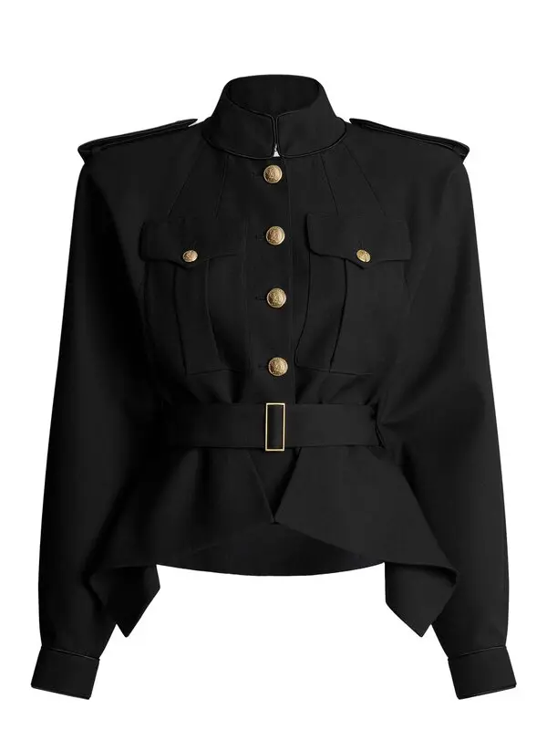 Balmain Wool Signature Jacket - Black