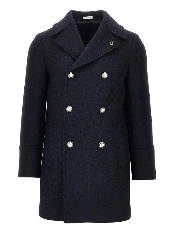 BRERAS Wool-blend Double-breasted Peacoat - Blue