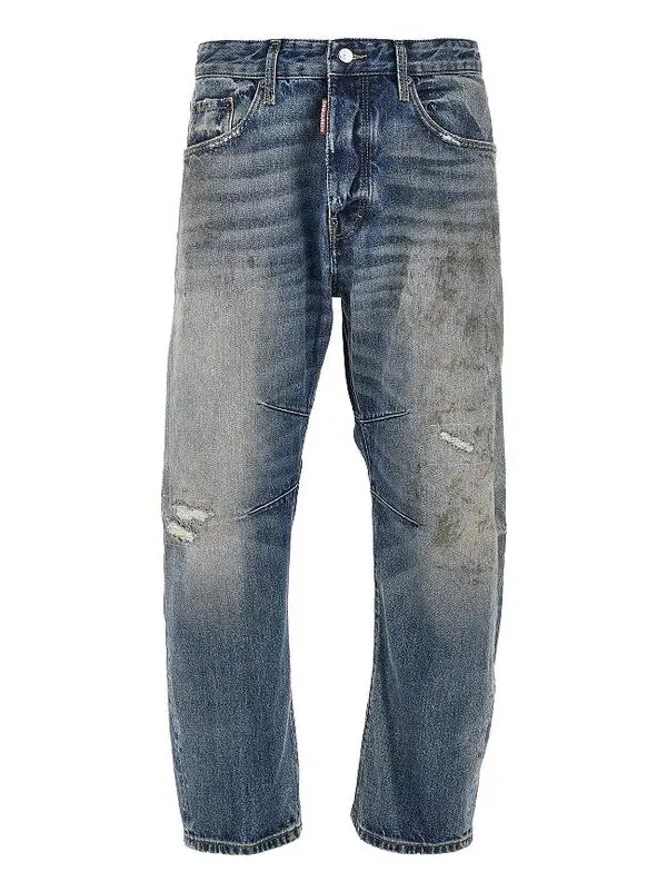 Dsquared2 Relaxed Fit Cropped Leg Jeans - Blue