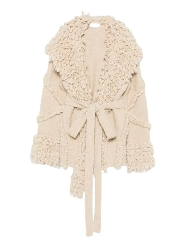 Attico Belted Cardigan - Beige