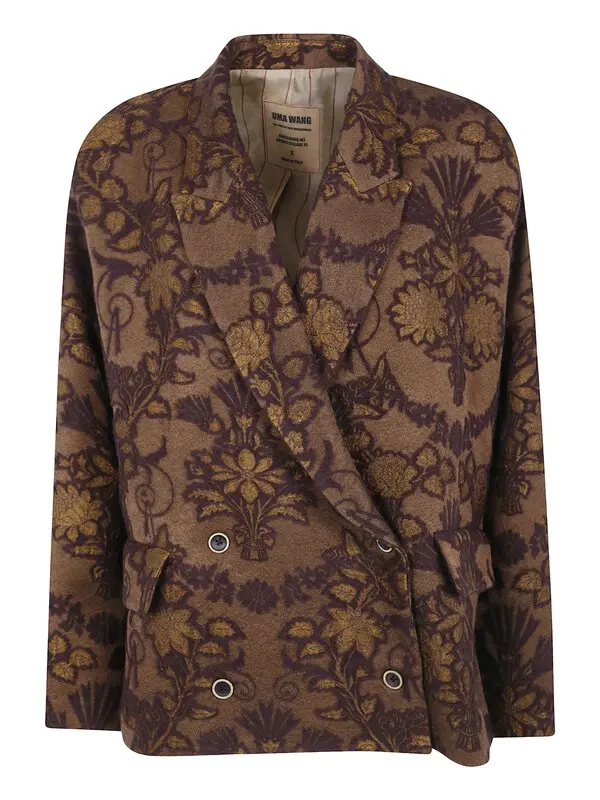 UMA WANG Wool Jacquard Blazer - Yellow
