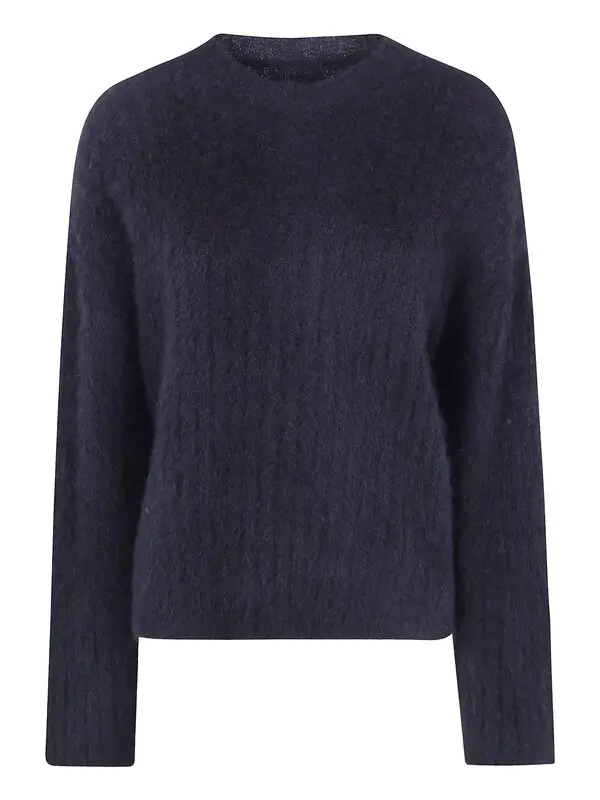 UMA WANG Fluffy Wool Crewneck Sweater - Black