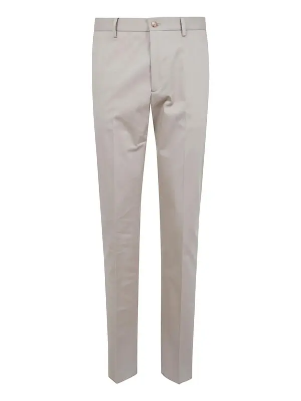 Etro Flat Front Cotton Trousers - Beige