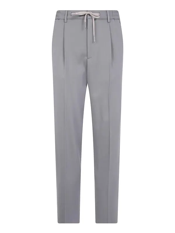 Tagliatore Wool Trousers With Drawstring Waist - Brown