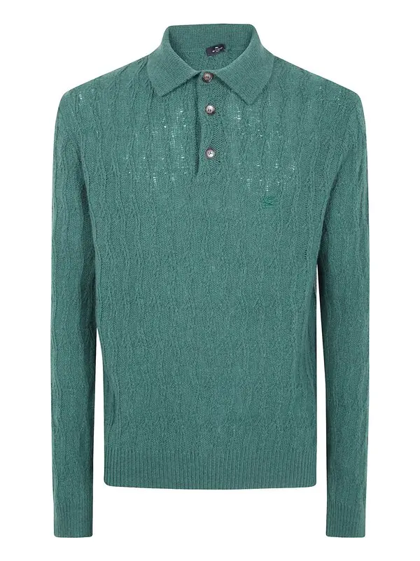 Etro Polo Shirt Long Sleeves "mrkf0028au12pv0456 V0456 - Green