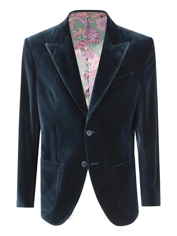Etro Single-breasted Floral Lined Jacket - Green