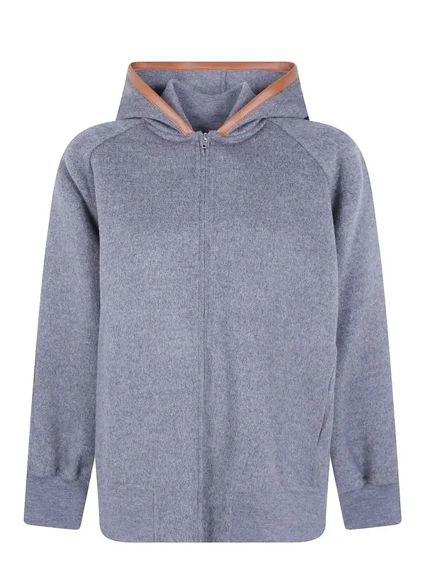 SEMICOUTURE Double Wool Hooded Bomber Jacket - Gray