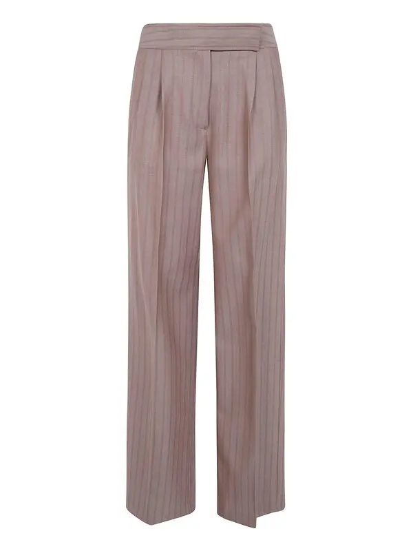 Etro Pants High Waist Wide Leg Trousers - Brown