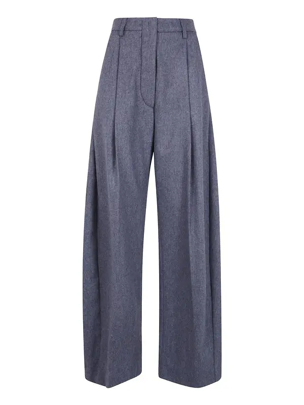 THELATEST E-billie Wide Leg Wool Trousers - Gray
