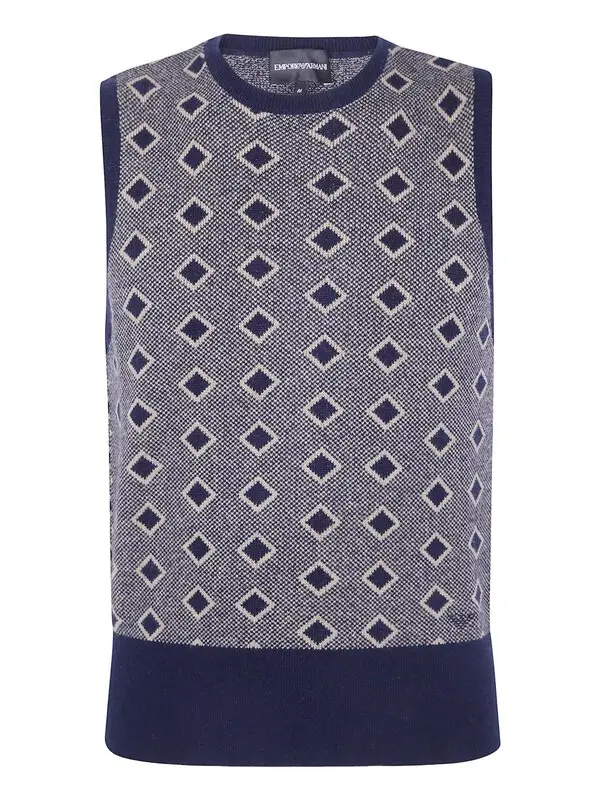 Emporio Armani V-neck Sweater Vest - Blue