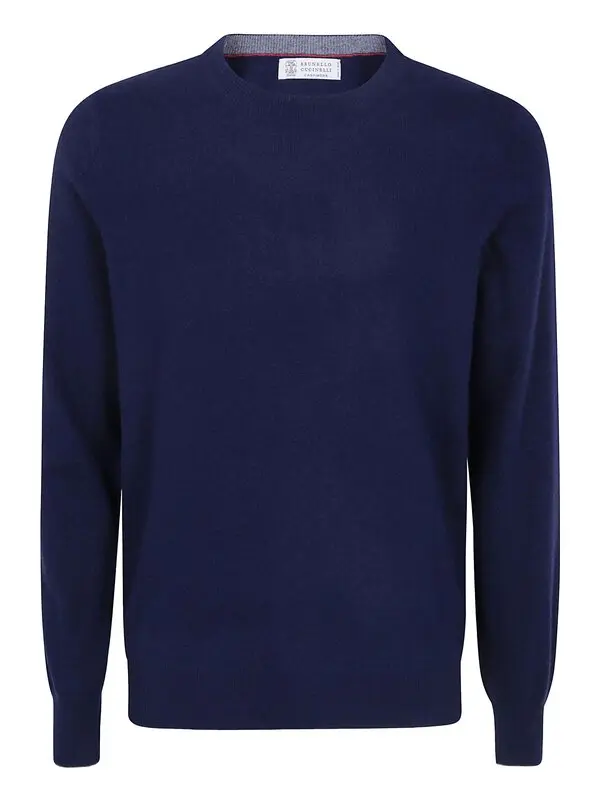 Brunello Cucinelli Cashmere Crew Neck Sweater - Blue