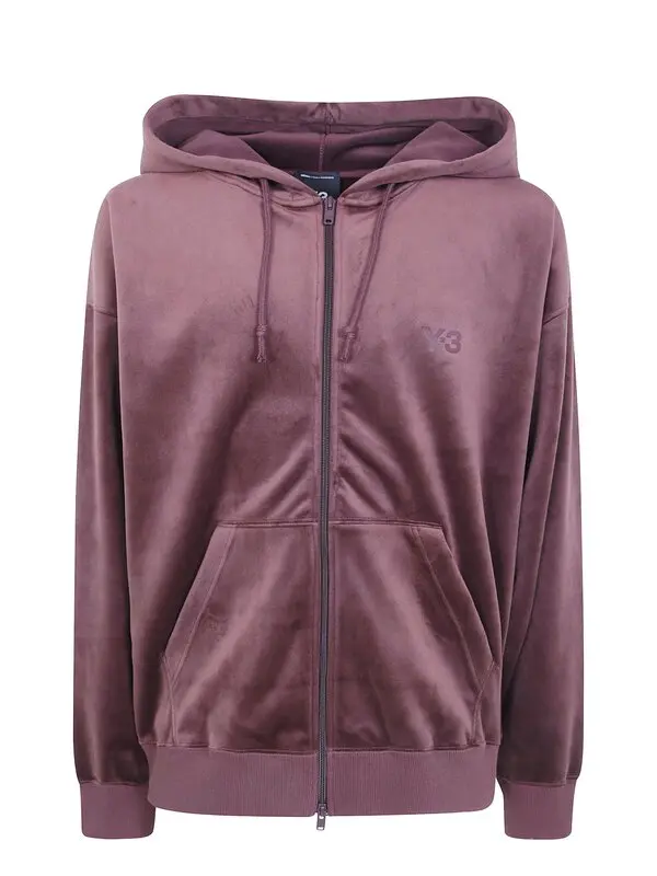 Y-3 YOHJI YAMAMOTO ADIDAS Velvet Zip Hoodie - Red