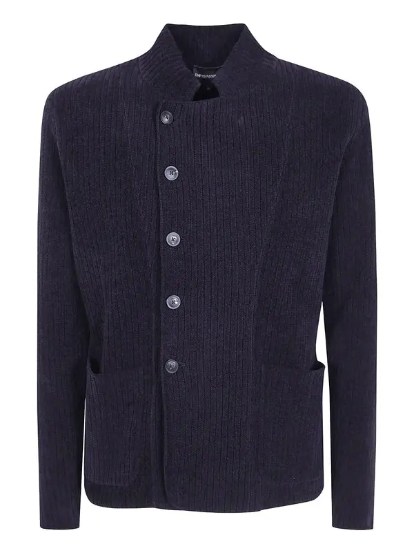 Emporio Armani Double-breasted Blazer With Front Pockets - Black