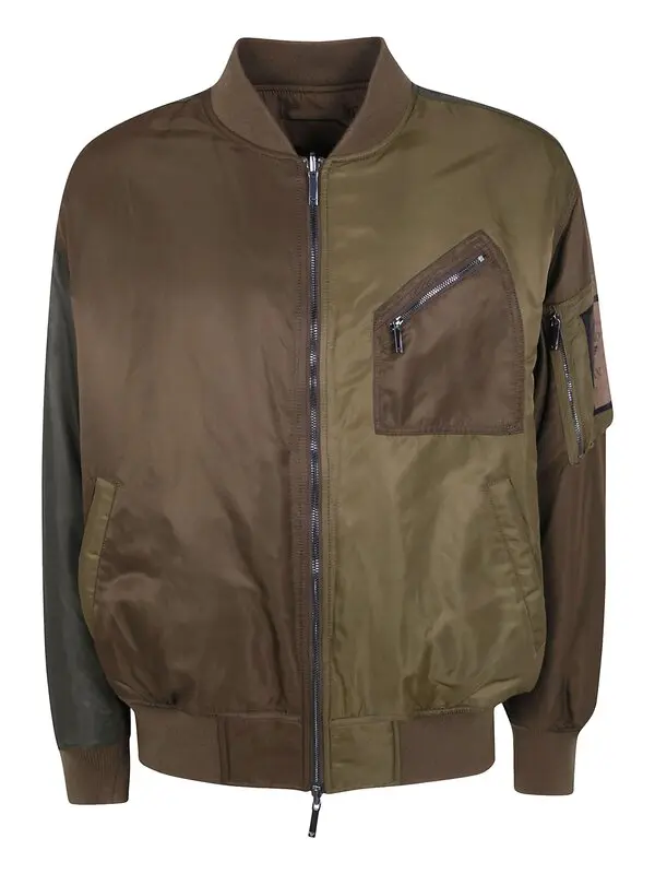 Emporio Armani Polyamide Bomber Jacket - Brown