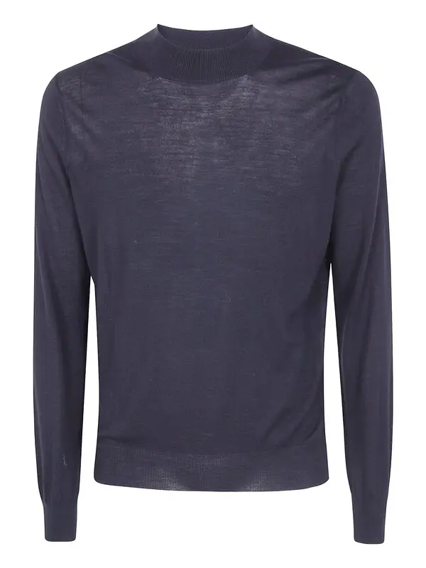 GRAN SASSO Long Sleeve Turtleneck Sweater - Black