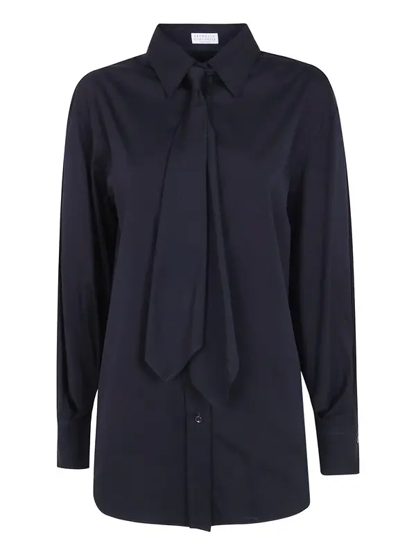 Brunello Cucinelli Shirt Cotton "ribbon Cotton Shirt - Black