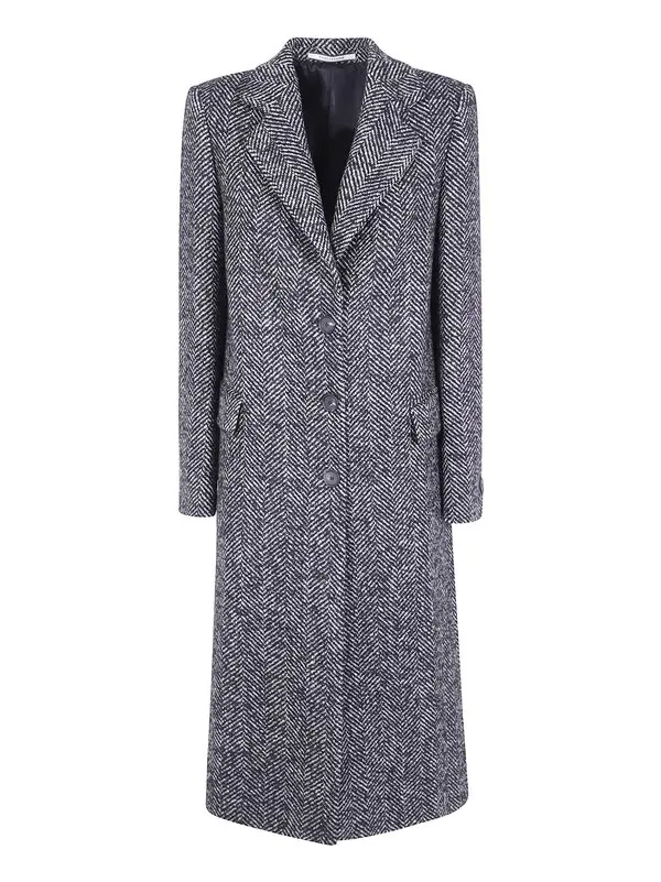 Tagliatore Long Coat "ada" In Wool Blend - Black