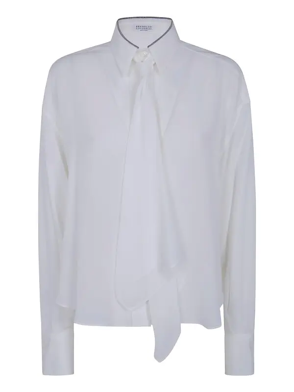 Brunello Cucinelli Shirt Silk "ribbon Silky - Beige