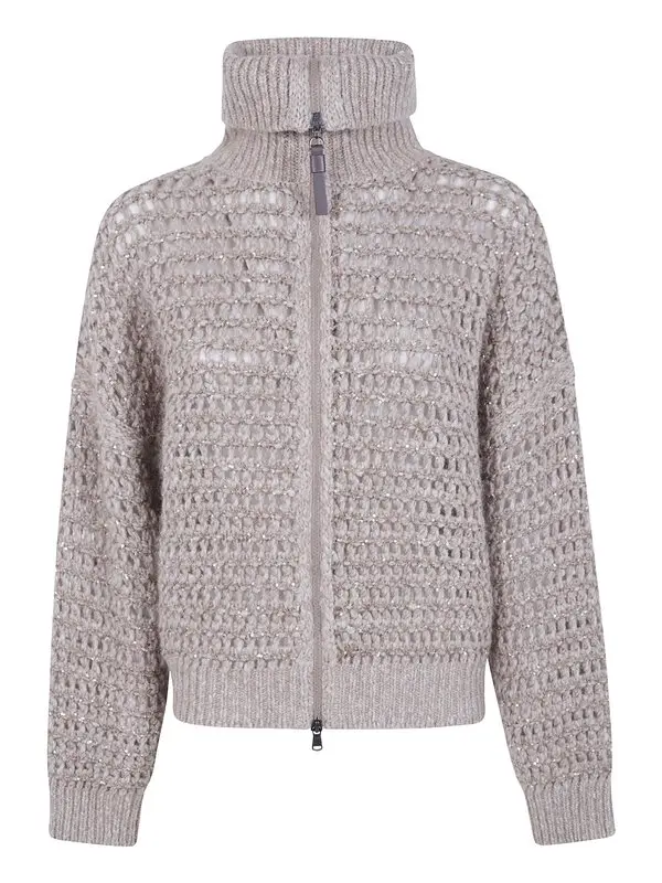 Brunello Cucinelli Zip-up Sweater - Beige