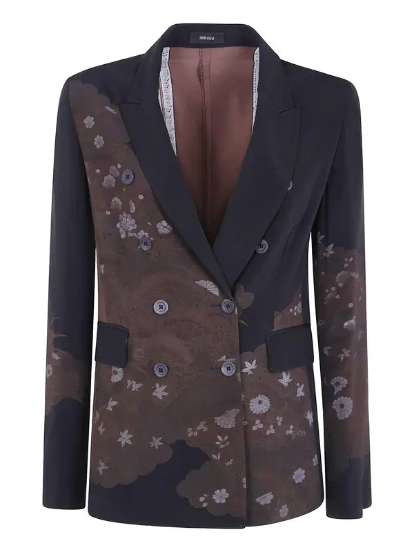 IBRIGU Jacket Double Breasted "traditional Kimono - Black