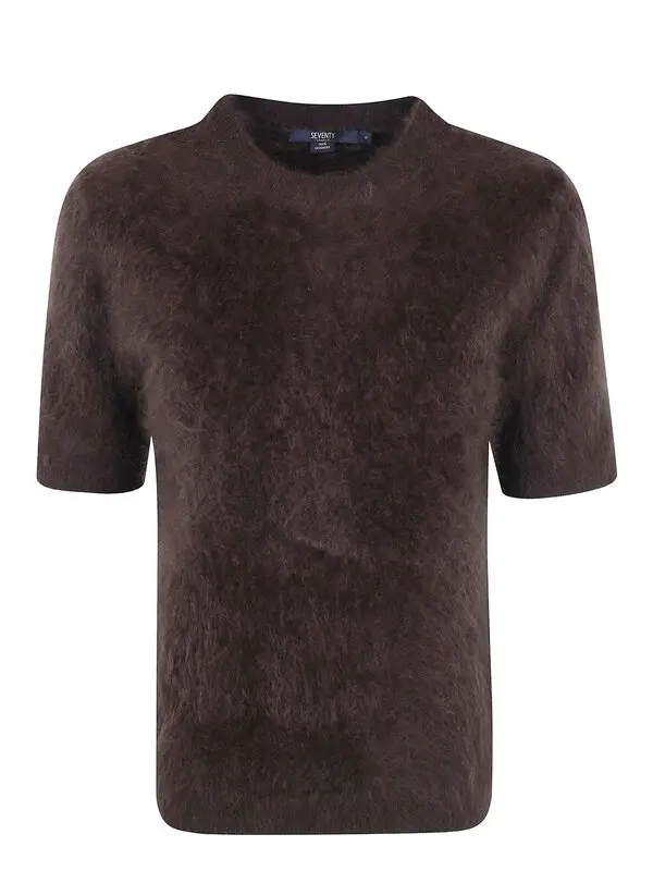 Seventy Sweater Short Sleeves "cashmere Short Sleeves Round Neck - Brown