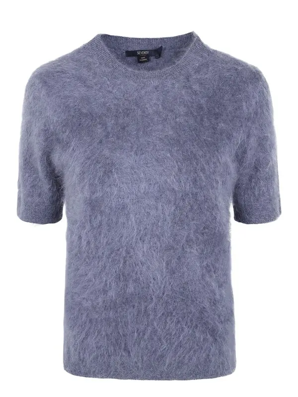 Seventy Sweater Short Sleeves "cashmere Short Sleeves Round Neck - Gray