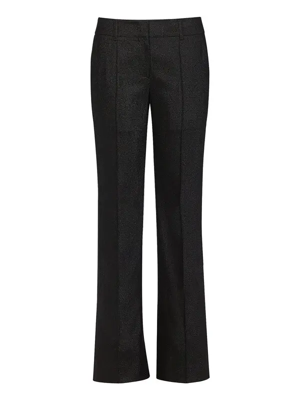 Mcm Lurex Wool Flared Pants - Black