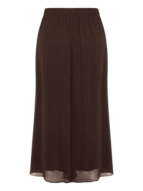 City Chic Skyla Elastic Waist Wide Leg Pants - Chocolate