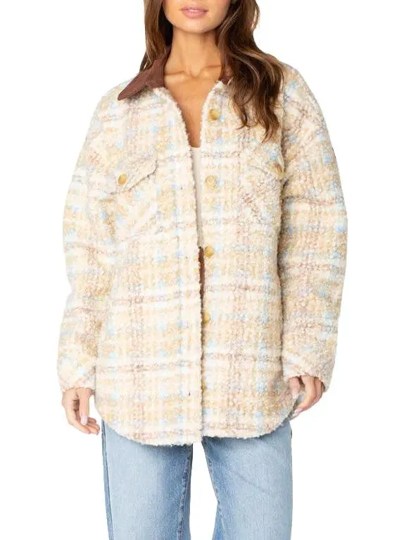 Roxy Overlander Fleece Shirt Jacket - Pebble