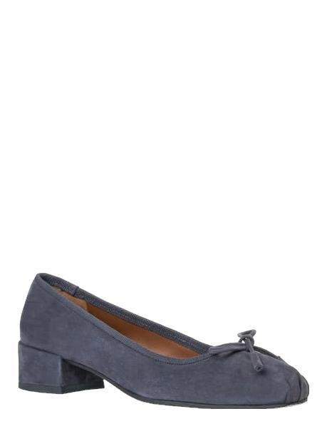 Aquatalia Water-resistant Suede Block Heel Pumps - Ash Navy Suede